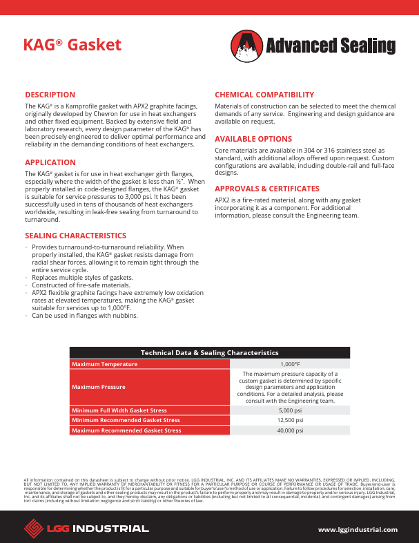 KAG® Gasket - Advanced Sealing Inc.